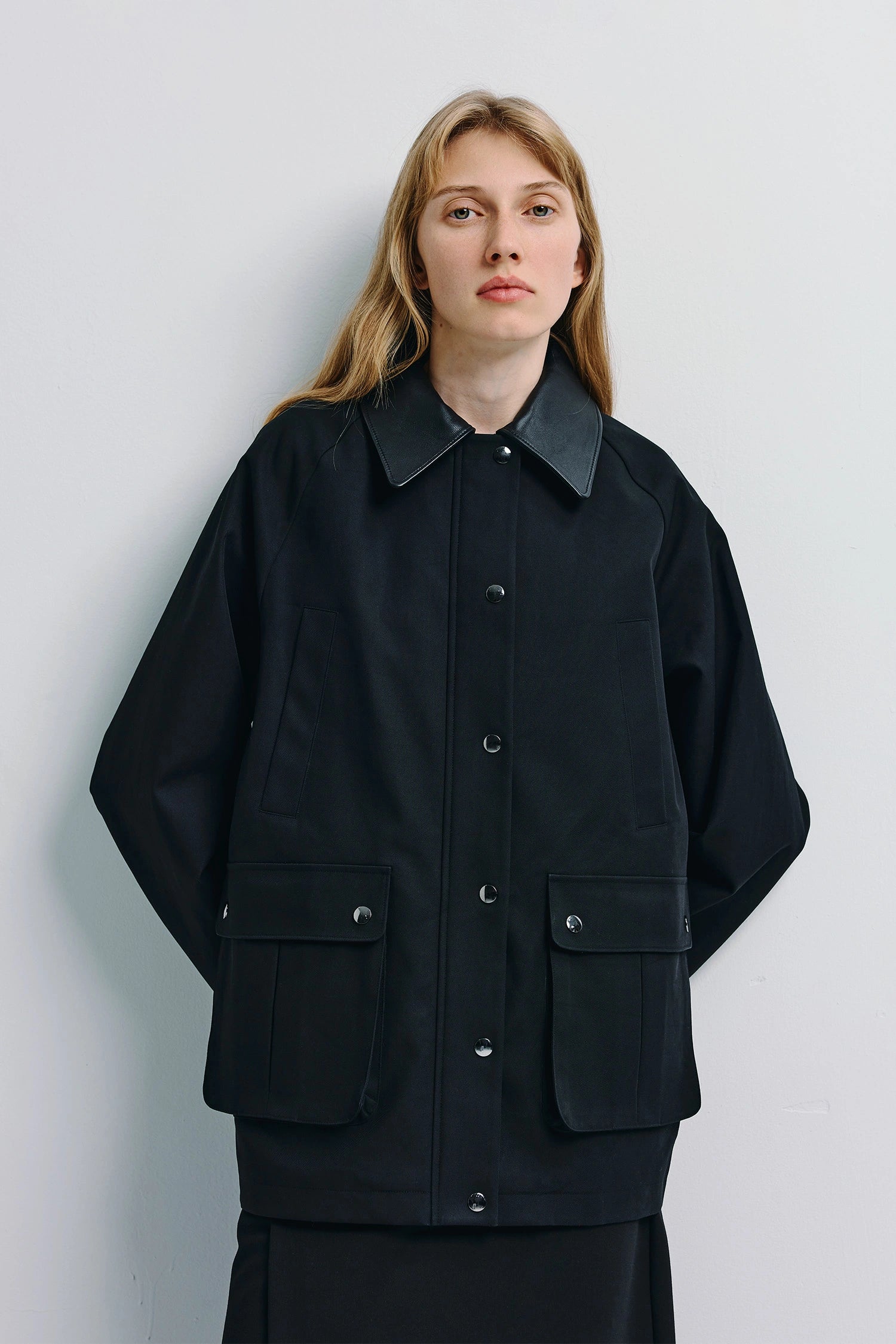 Roth Leather Barn Jacket in Black | Rue Sophie